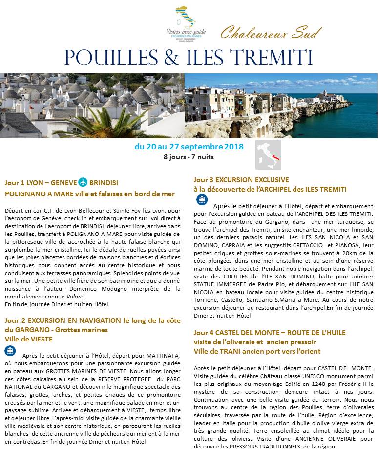 les Pouilles & l’Archipel des Iles Tremiti – italie